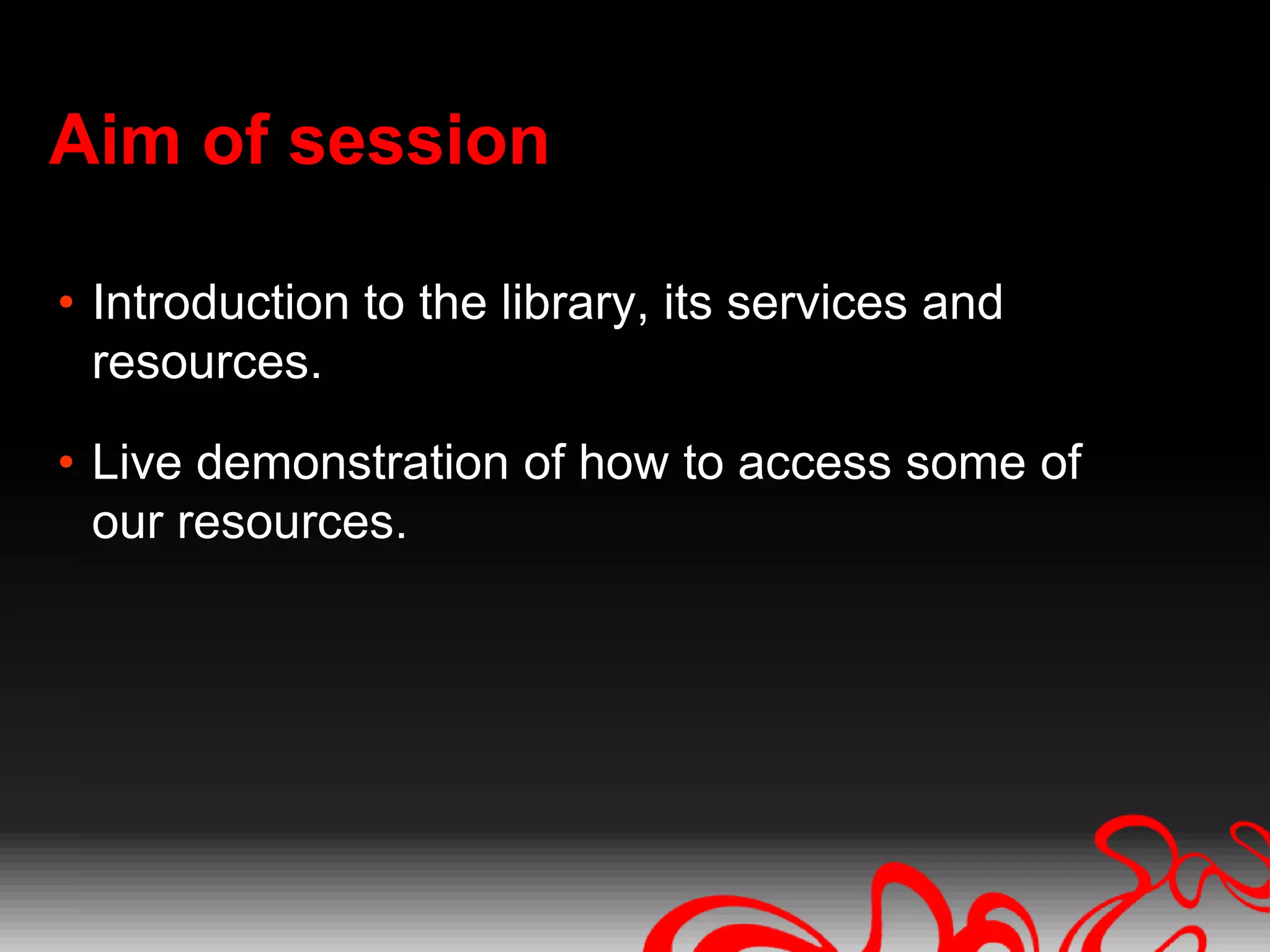 Library Induction Oct 2011 | PPTX