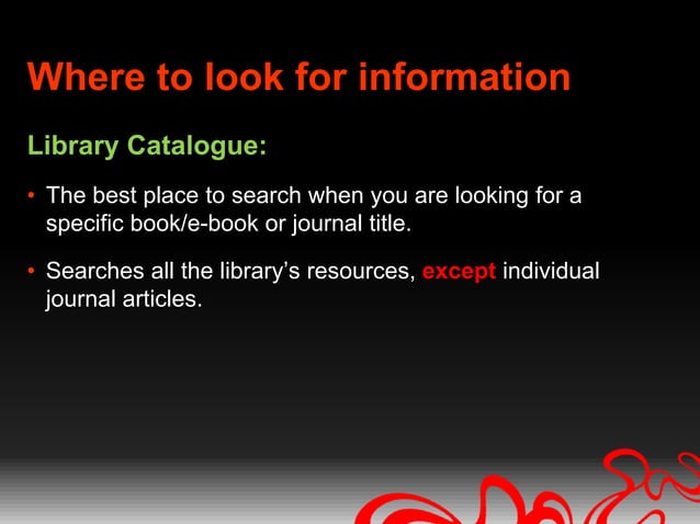 Library Induction Oct 2011 | PPT