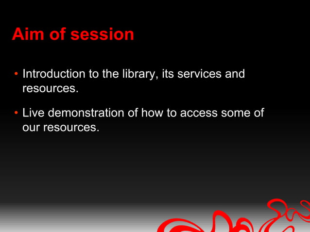 Library Induction Oct 2011 | PPT