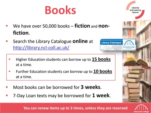 Newcastle College Libraries & Learning Spaces Induction 2018 | PPT