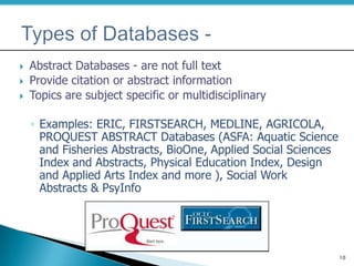 Library information research strategies overview | PPT