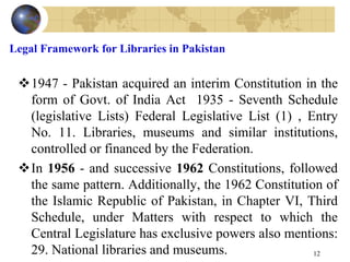 Library legislation in pakistan | PPT