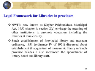 Library legislation in pakistan | PPT