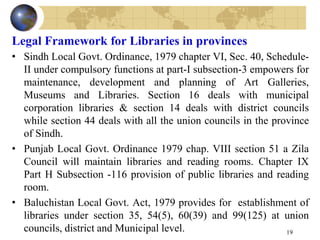 Library legislation in pakistan | PPT