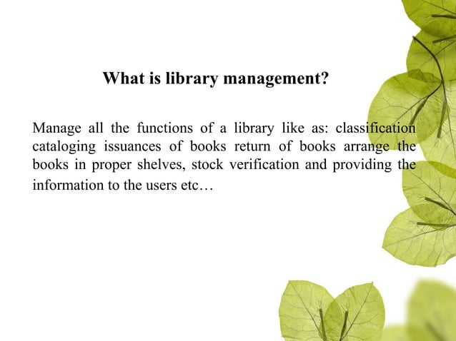 Library management | PPT