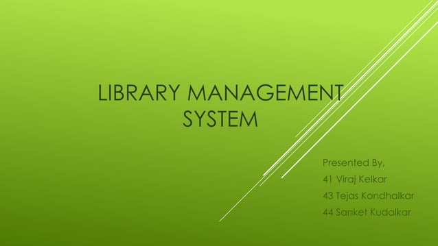 Library Management Project Presentation | PPTX | Databases | Computer Software and Applications