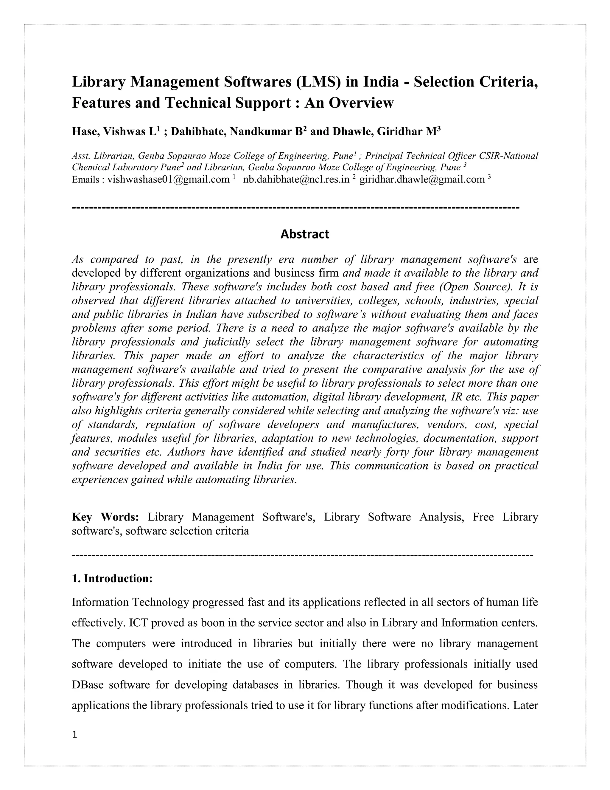 Library management softwares_lms_in_indi | PDF