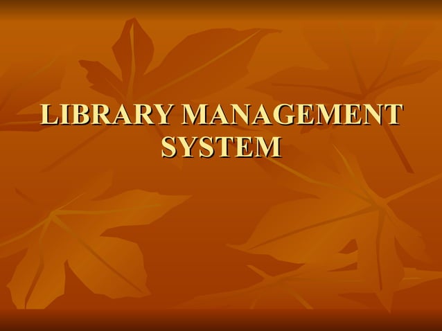 Library management system