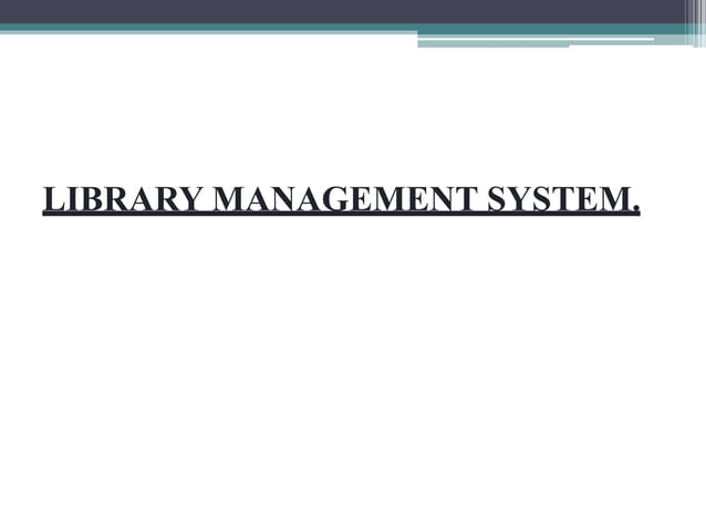 Library management system | PPTX