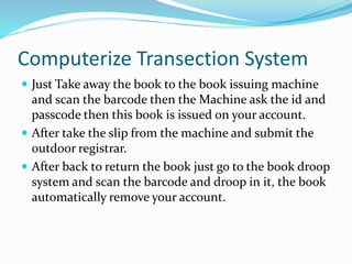 Library management system basic points | PPT