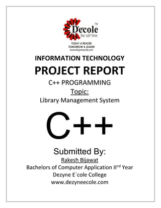 Rakesh Bijawat , BCA Third Year | PDF