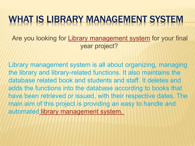 Library management system | PPT