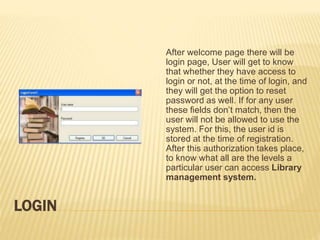 Library management system | PPTX | Operating Systems | Computer ...