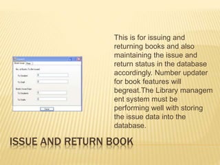 Library management system | PPTX | Operating Systems | Computer ...