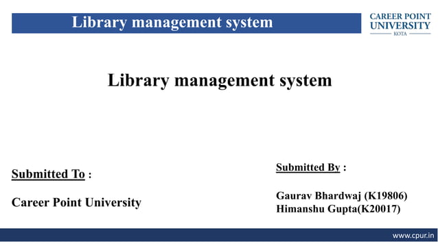 Library Management System | PPT