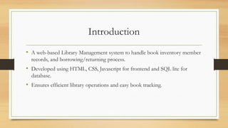 Library management system using HTML .pptx