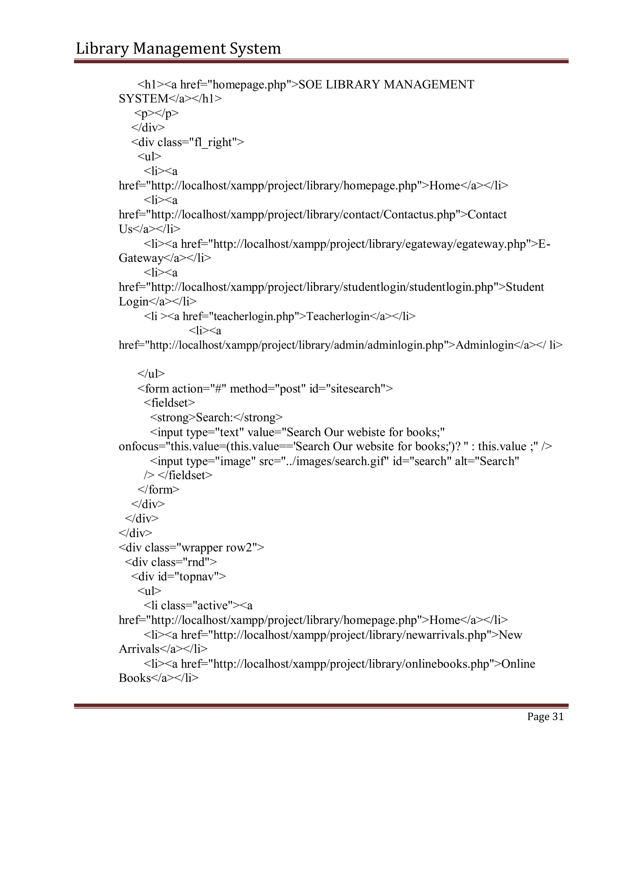 Library_management_system_project_report.pdf | Operating Systems | Computer Software and ...