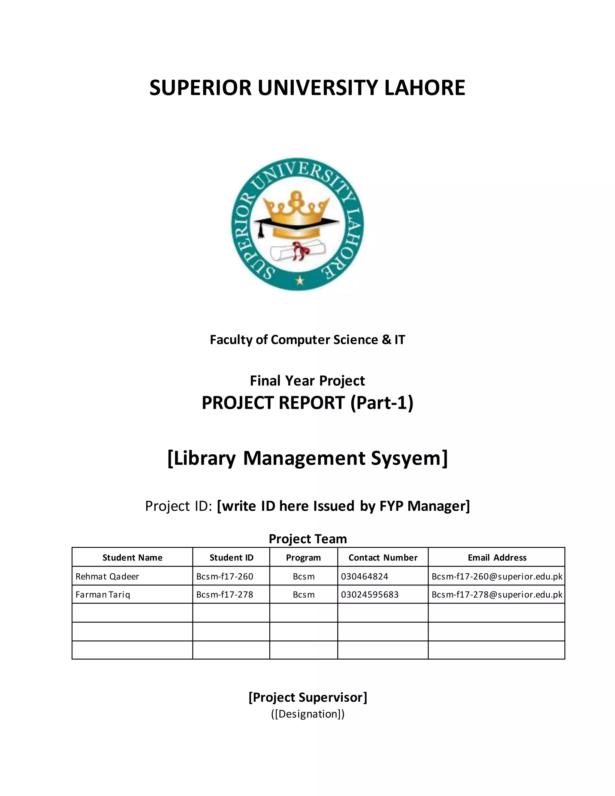 Library management system se project | DOCX