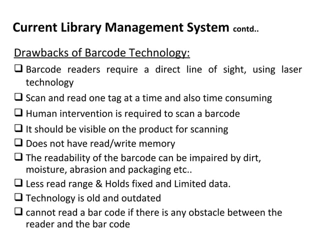 Library management system using rfid | PPT | Technology & Computing