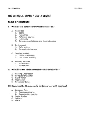 Library Manual Intro And Outline | PDF