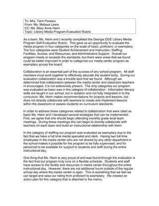 Library media program evaluation rubric | PDF
