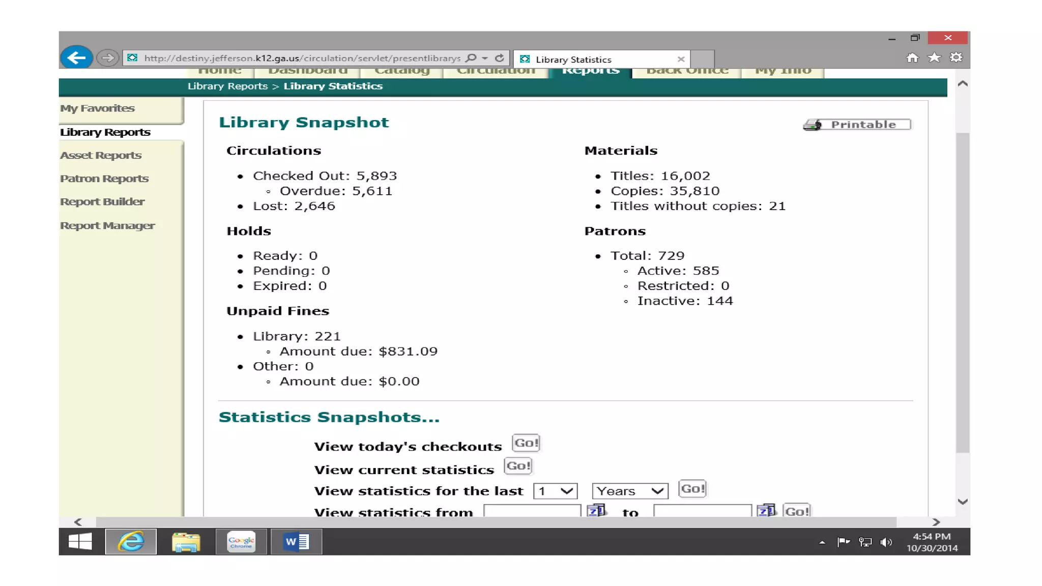 Library monthly report | PPTX
