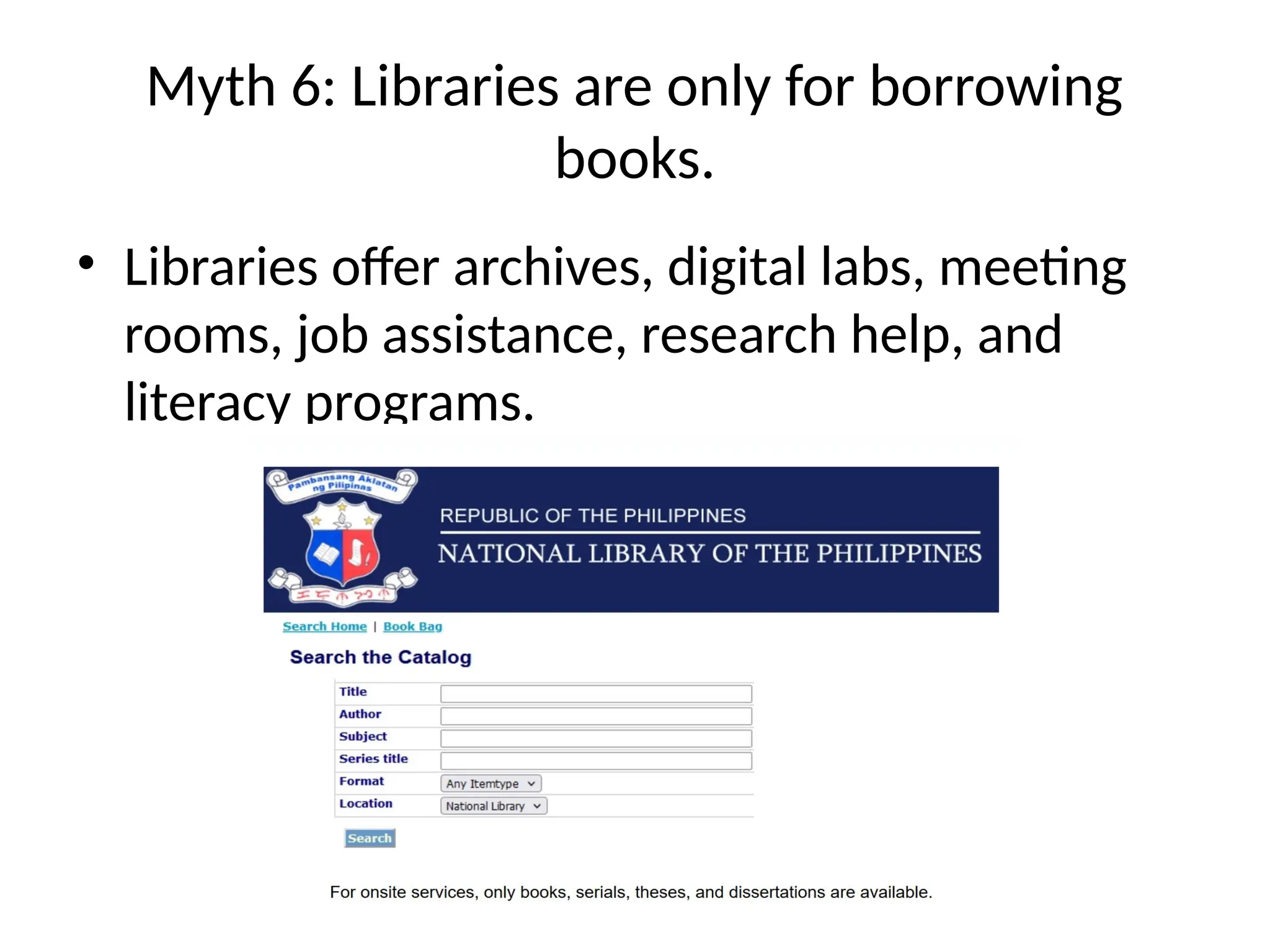 The Top 10 PH Library & Librarians Myths | PPTX