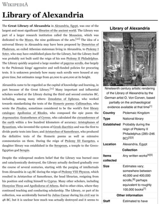 Library of alexandria wikipedia | PDF | Religion & Spirituality