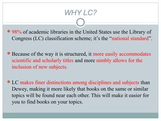 Categorization: Library of Congress Classification System | PPT