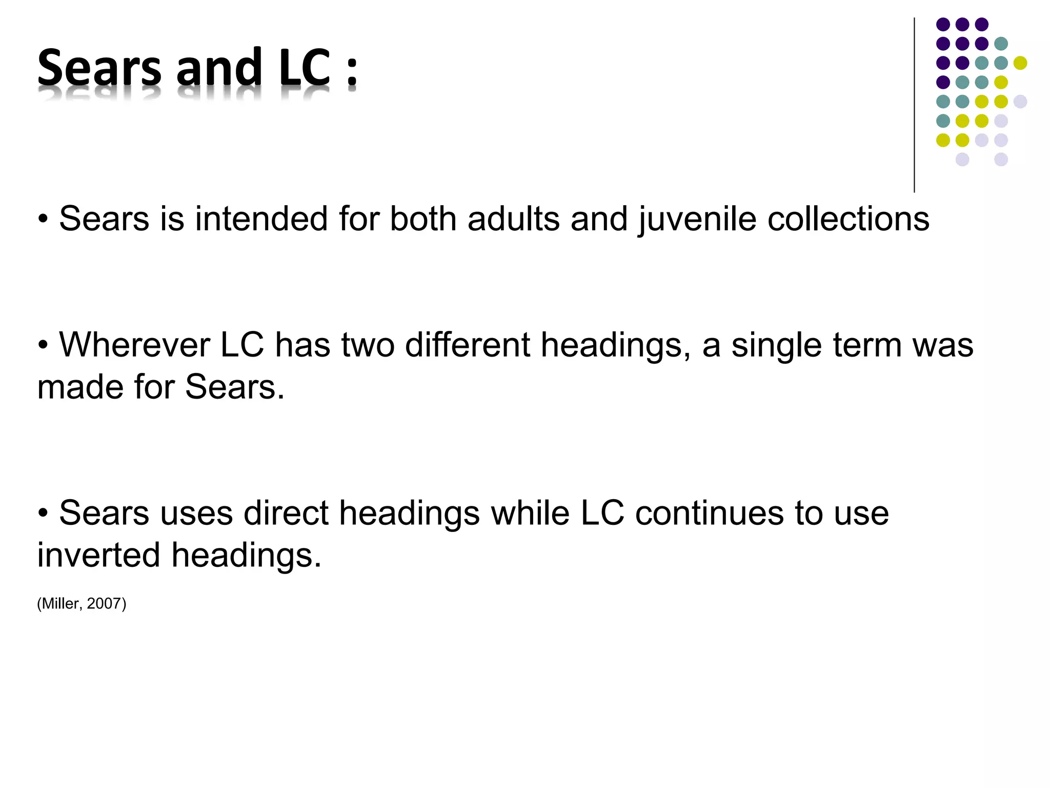 Library of Congress and Sears List of Subject Headings.pptx