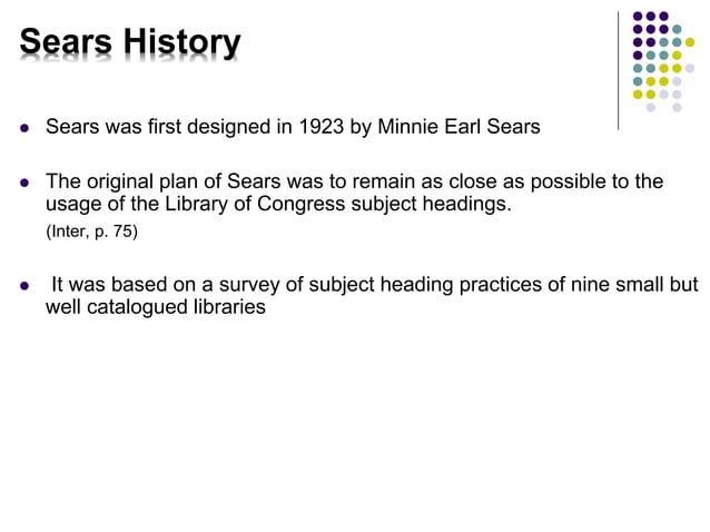 Library of Congress and Sears List of Subject Headings.pptx