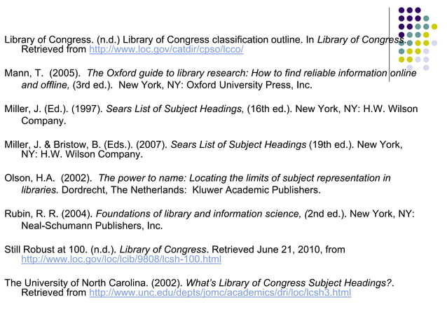Library of Congress and Sears List of Subject Headings.pptx