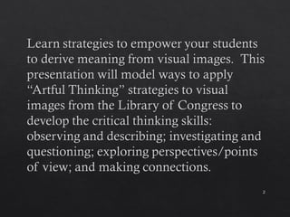 Library of Congress Artful Thinking | PPT
