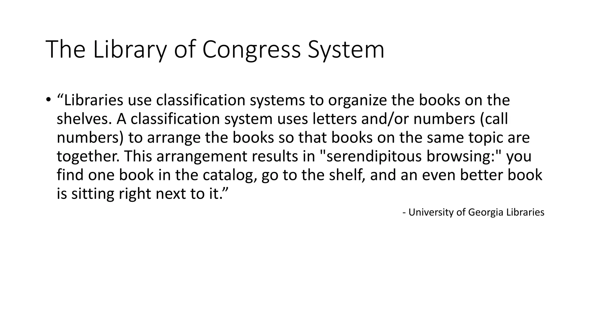 Library of Congress Classification | PPTX
