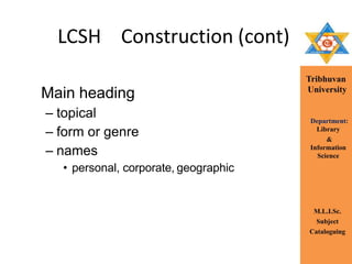Library of congress subject heading | PPTX