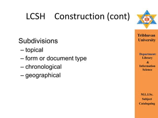 Library of congress subject heading | PPTX