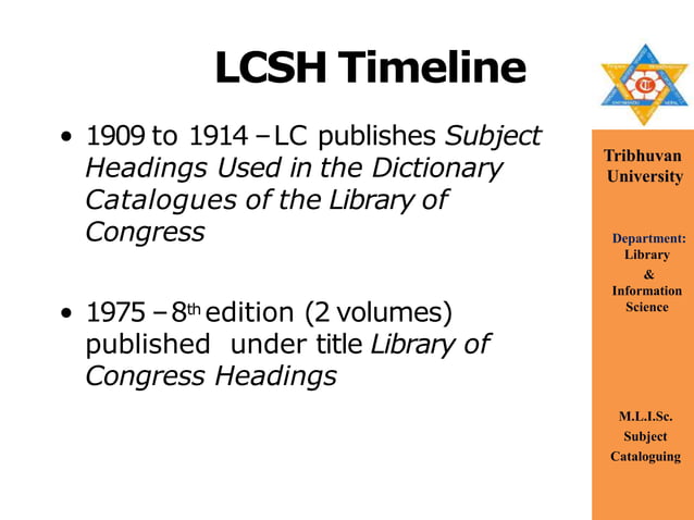 Library of congress subject heading | PPT