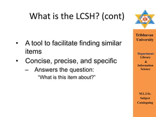 Library of congress subject heading | PPTX