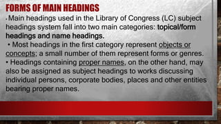 Library of congress subject heading | PDF