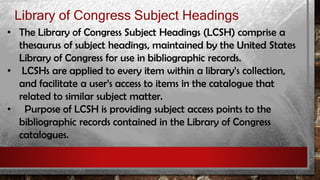Library of congress subject heading | PPT