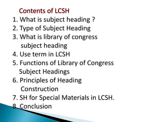 Library of congress subject heading7 | PPT