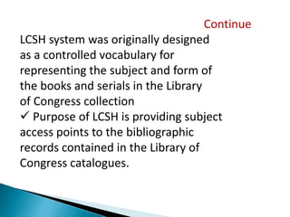 Library of congress subject heading7 | PPT