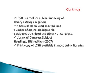 Library of congress subject heading7 | PPT