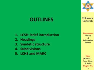 Library of congres subject headings lchs | PPTX | Geography | Science