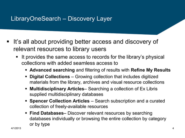 Library onesearch launch1 | PPT
