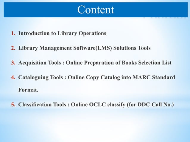 Library operations | PPTX