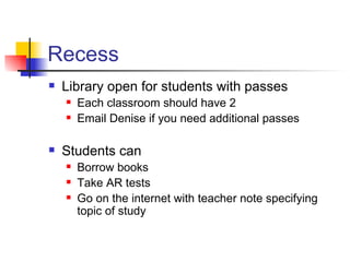 Teacher Library Orientation | PPT