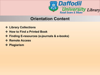 Library orientation: Resources and Finding overview | PPTX | Technology ...