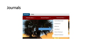 Evans Library Overview of Website | PPTX
