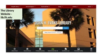 Evans Library Overview of Website | PPT